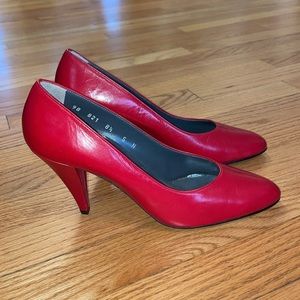 Pancaldi | Shoes | Vintage Red Pancaldi Heels Brand New Never Worn ...